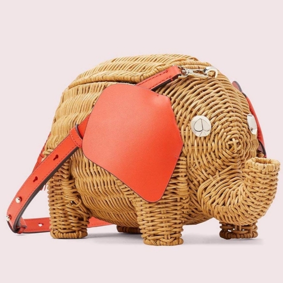 kate spade | Bags | New Kate Spade New York Wicker Large Elephant ...